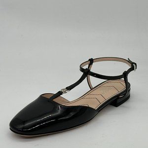 Gucci | Shoes | Gucci Marmont Double G Patent Leather T Strap Ballerina ...